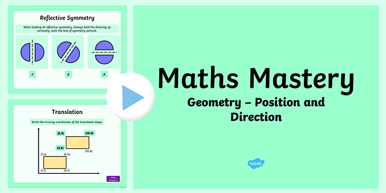 Year 5 Maths Geometry Position and Direction Mastery Activities PowerPoint