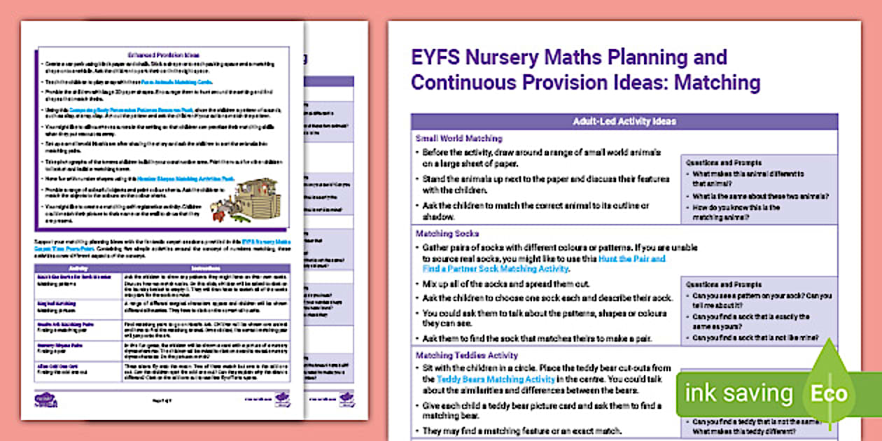 👉 Maths Ideas For Nursery | Matching Planning and Provision