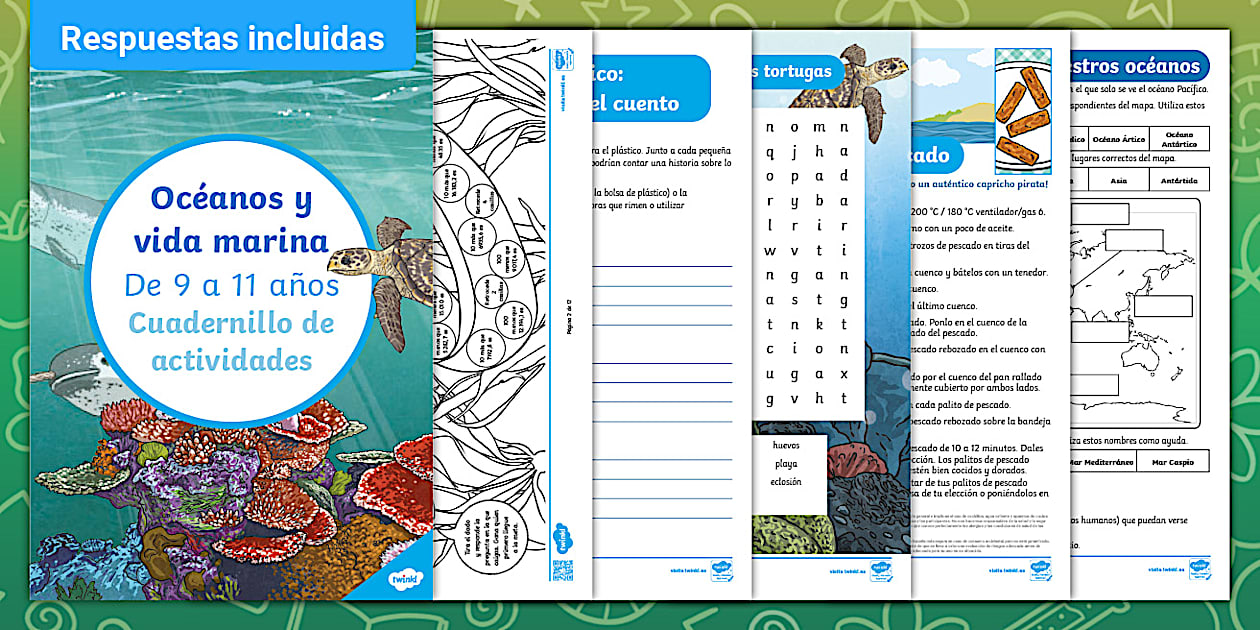 Cuadernillo de actividades: Océanos y vida marina - 9 a 11 años