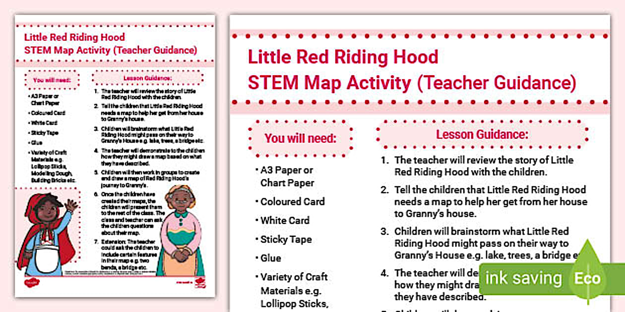 Little Red Riding Hood STEM Map Activity Junior Classes