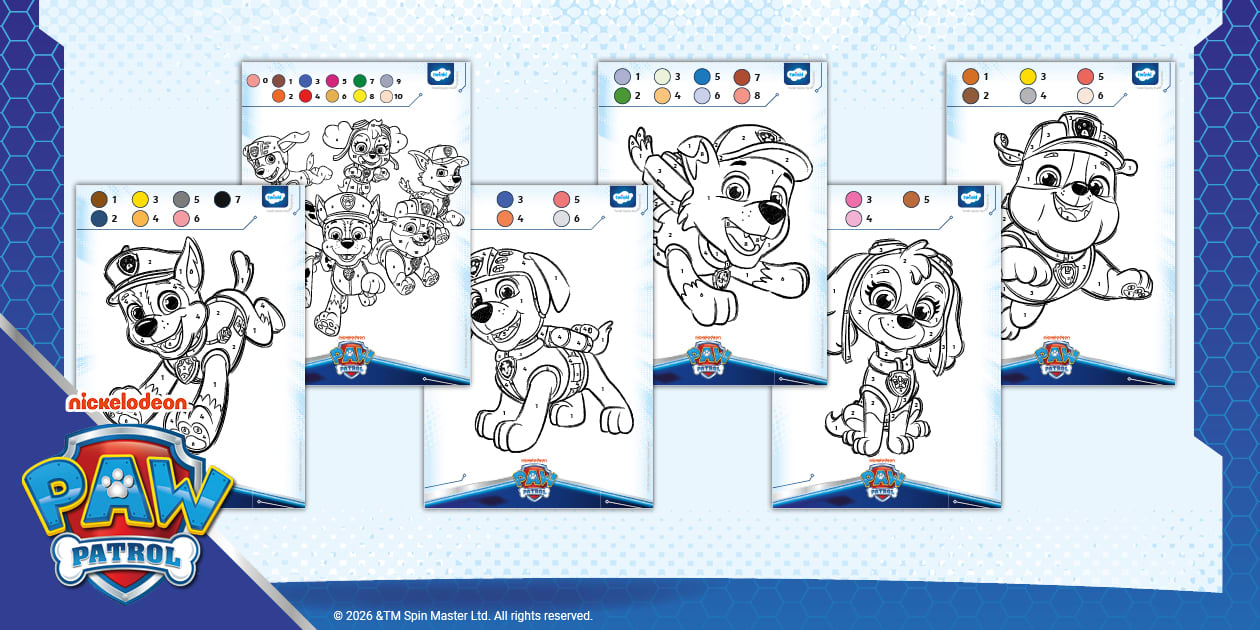 PAW Patrol Colour by Numbers to 10 | Colouring Pages