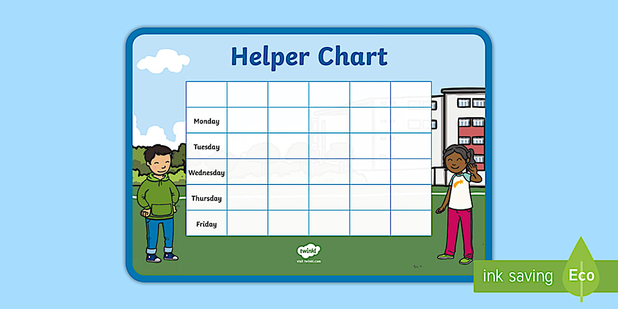 Editable Classroom Helpers Chart - Primary School - Twinkl