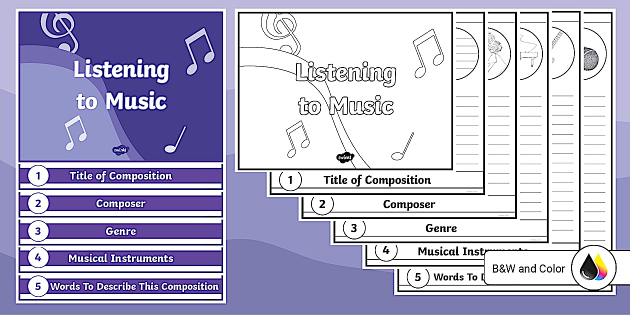 Listening to Music Flipbook (Teacher-Made) - Twinkl