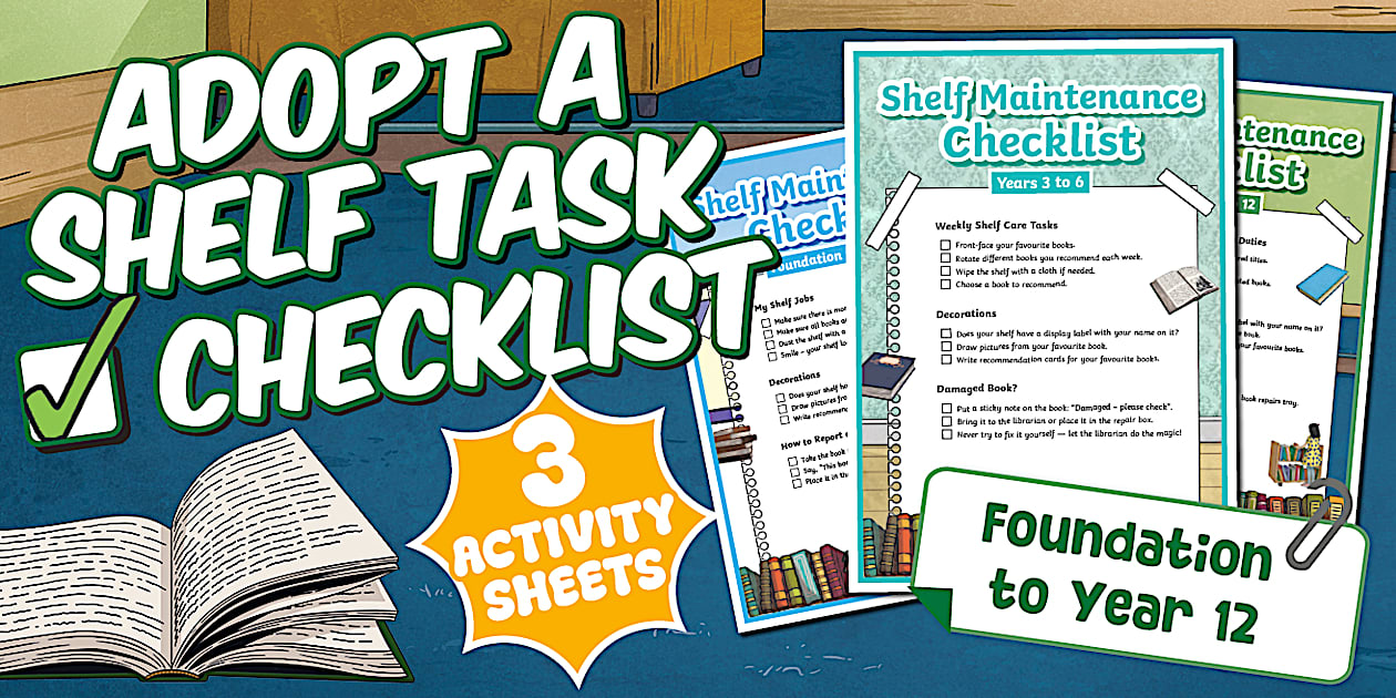 Adopt a Shelf Task Checklist (teacher made) - Twinkl