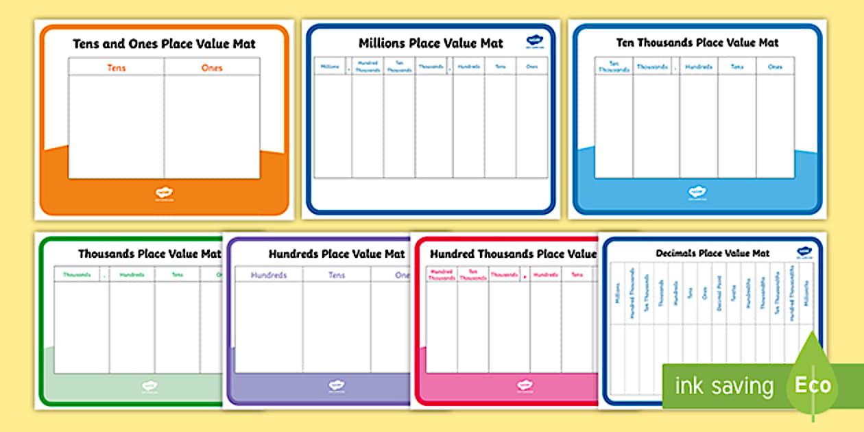 Editable Place Value Mats Pack (professor feito) - Twinkl