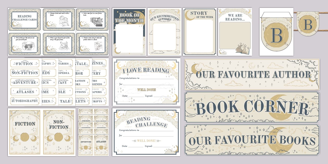 Celestial-Themed Reading Area Display Pack (teacher made)