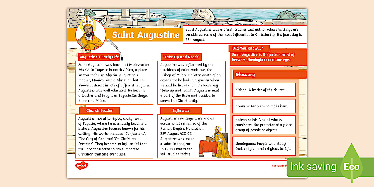 Saint Augustine Fact File (Teacher-Made) - Twinkl