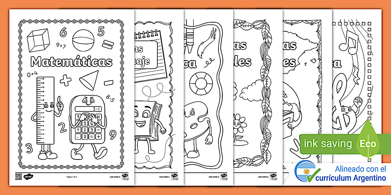 Carátulas para cuaderno universitario (A4) (teacher made)