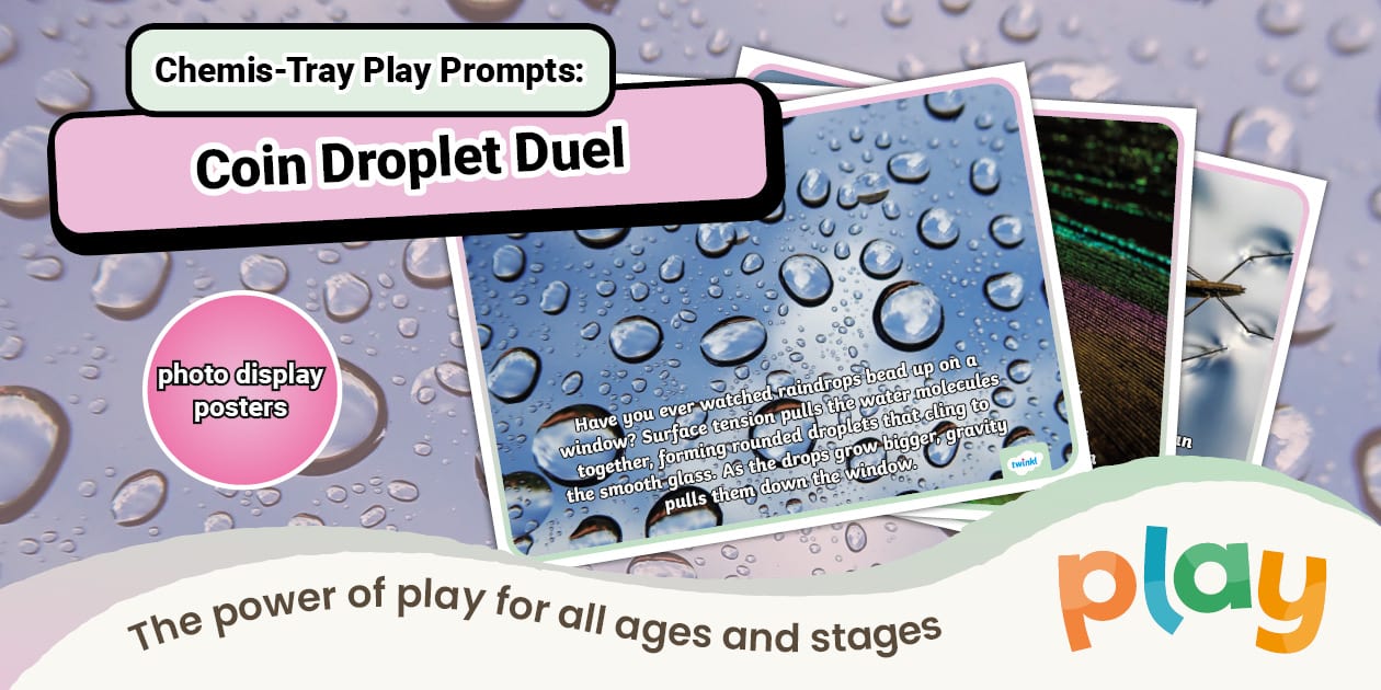 Chemis-Tray Science Play Prompts Posters: Coin Droplet Duel