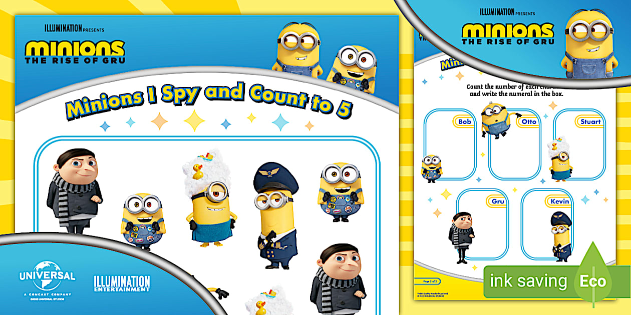 FREE! - Minions: I Spy and Count to 5 - Twinkl