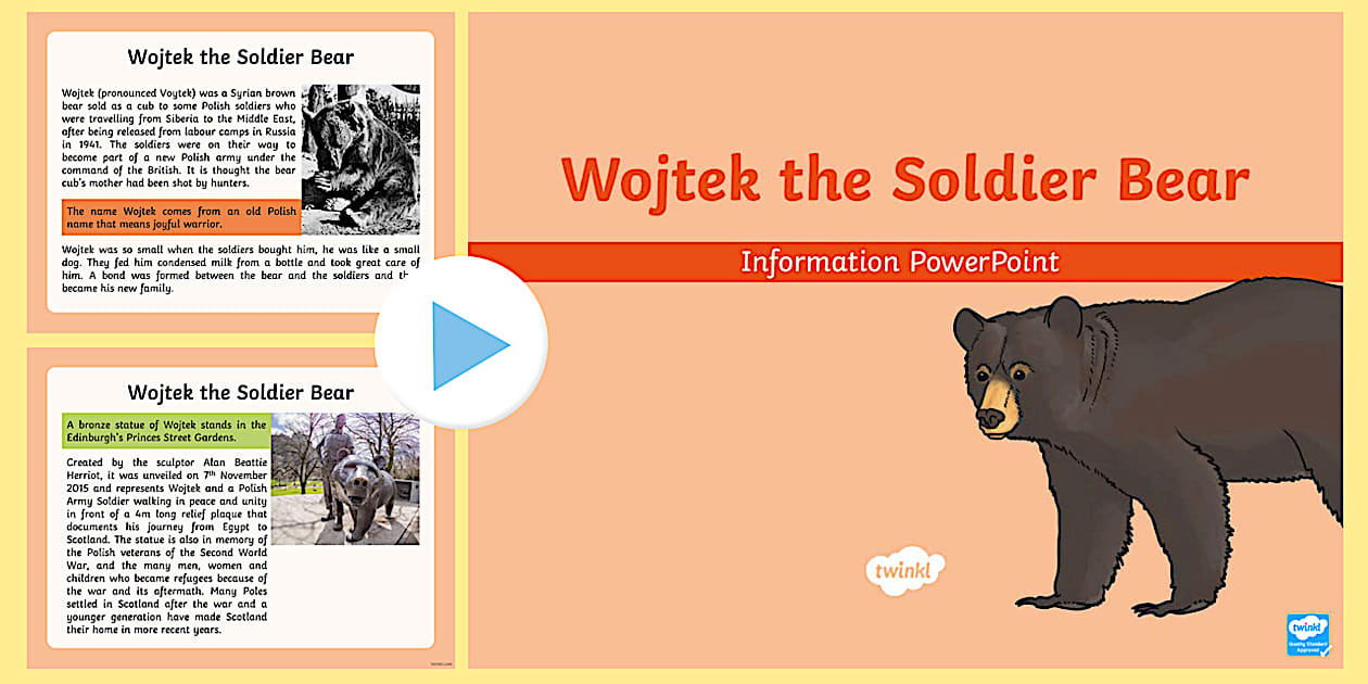 Second World War Wojtek Soldier Bear Information PowerPoint