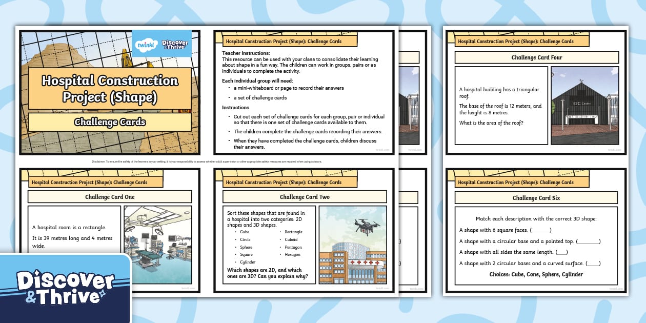 Hospital Construction Project (Shape) Challenge Cards