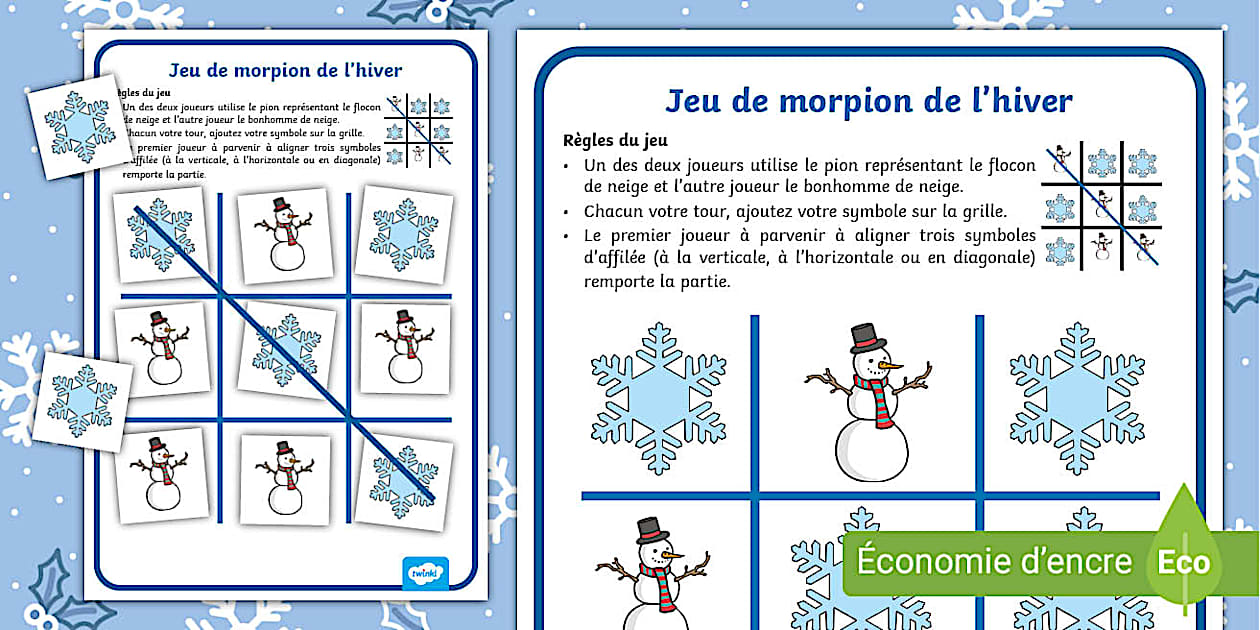 Jeu de morpion sur le thème de l'hiver (teacher made)