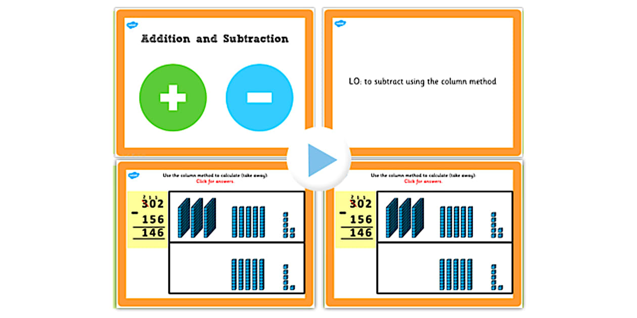 Y3 Add Subtract 4e 3 Digit Numbers Exchanging More Than Once