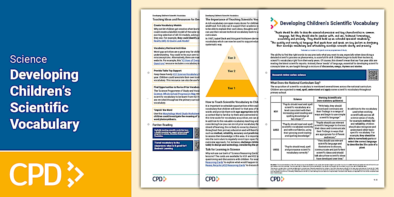 Developing Children’s Scientific Vocabulary - Twinkl