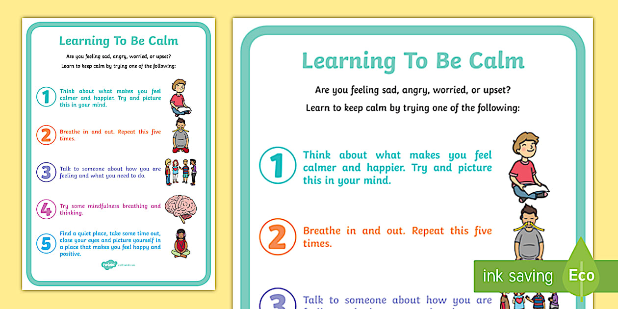 Learning To Be Calm Display Poster (teacher made) - Twinkl