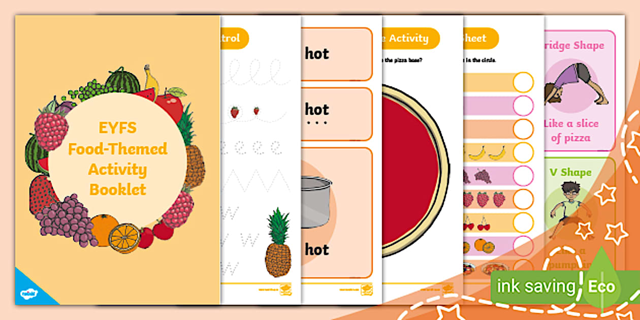 Food-Themed Activity Booklet (Ages 3 - 5) (teacher made)