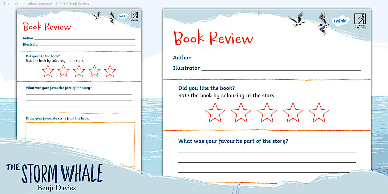 FREE! - The Storm Whale Book Review Template | Simon and Schuster