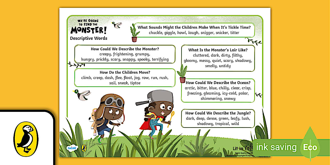 FREE! - ‘We’re Going to Find the Monster’ Descriptive Mat | Twinkl