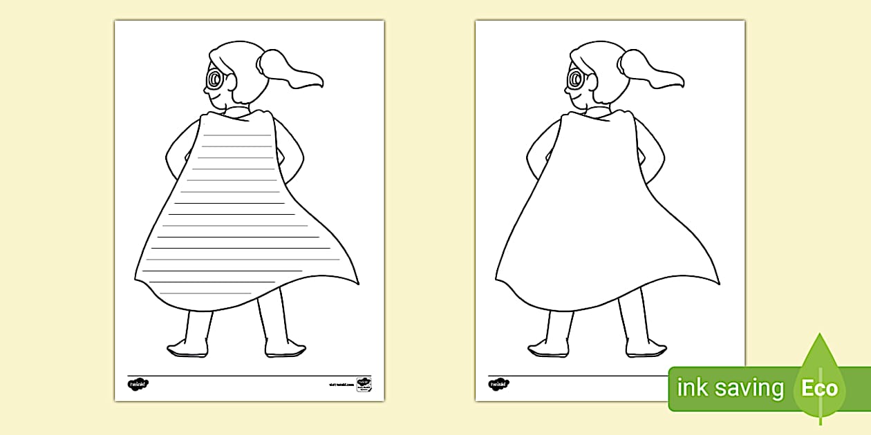 Superhero Writing Template (teacher made) - Twinkl