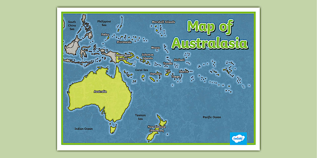 Map of Australasia - Geography Resource (Teacher-Made)