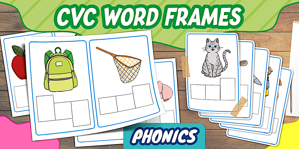 Colorful CVC Word Frames for Kids | Twinkl USA - Twinkl
