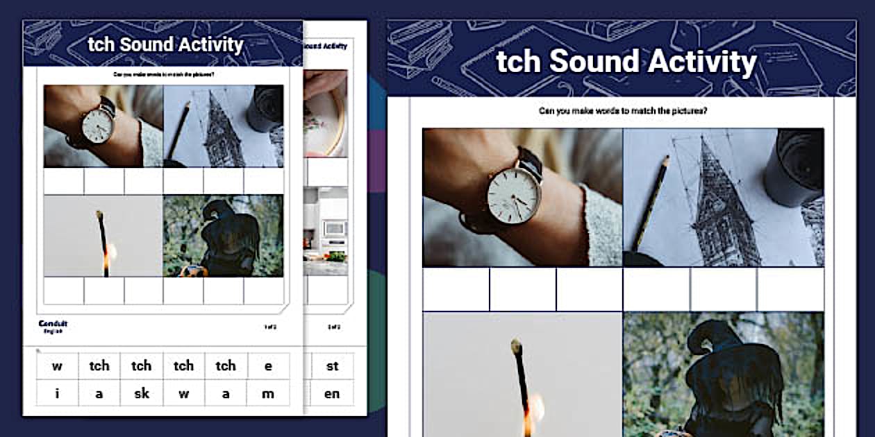 Reinforcing Sounds: 'tch' Cut and Stick Activity - Twinkl
