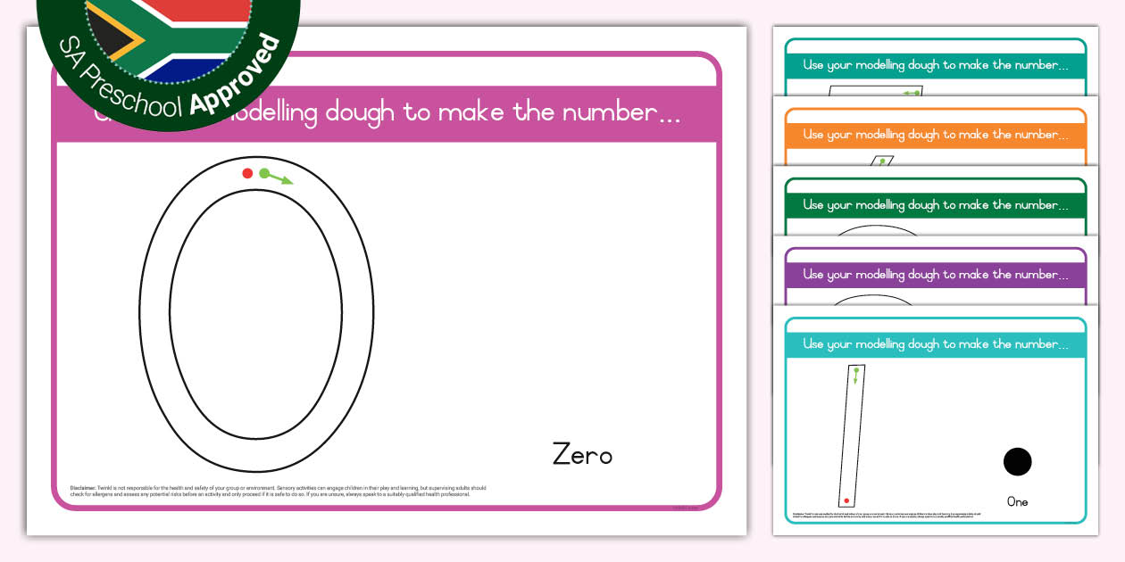 Preschool Numeracy: Modelling Dough Number Mats 1-20