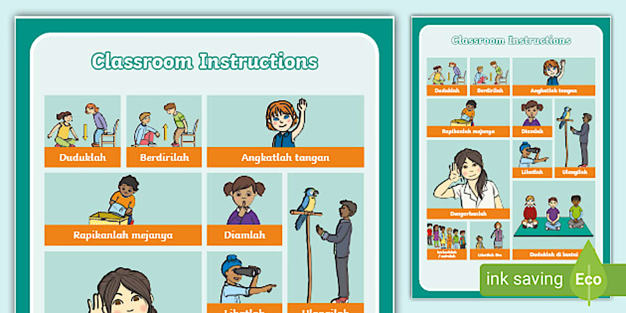 Editable Classroom Instructions Word Grid with the Suffix -lah - Indonesian