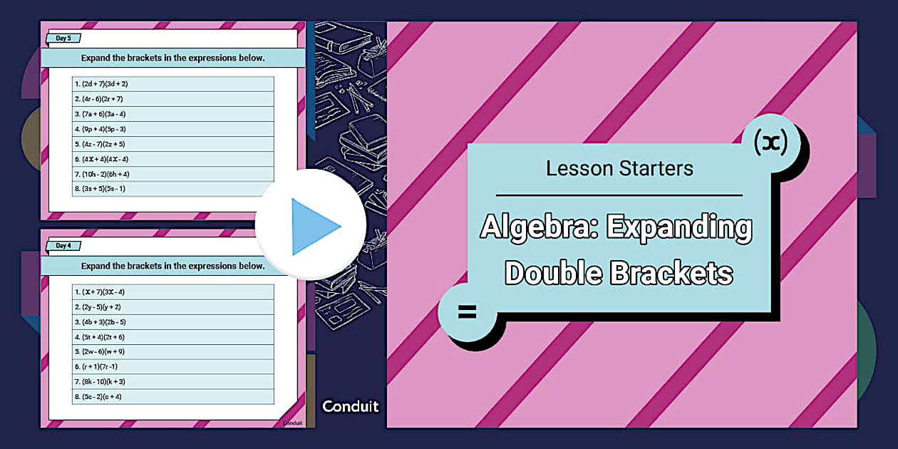 Expanding Double Brackets Five Lesson Starters PowerPoint