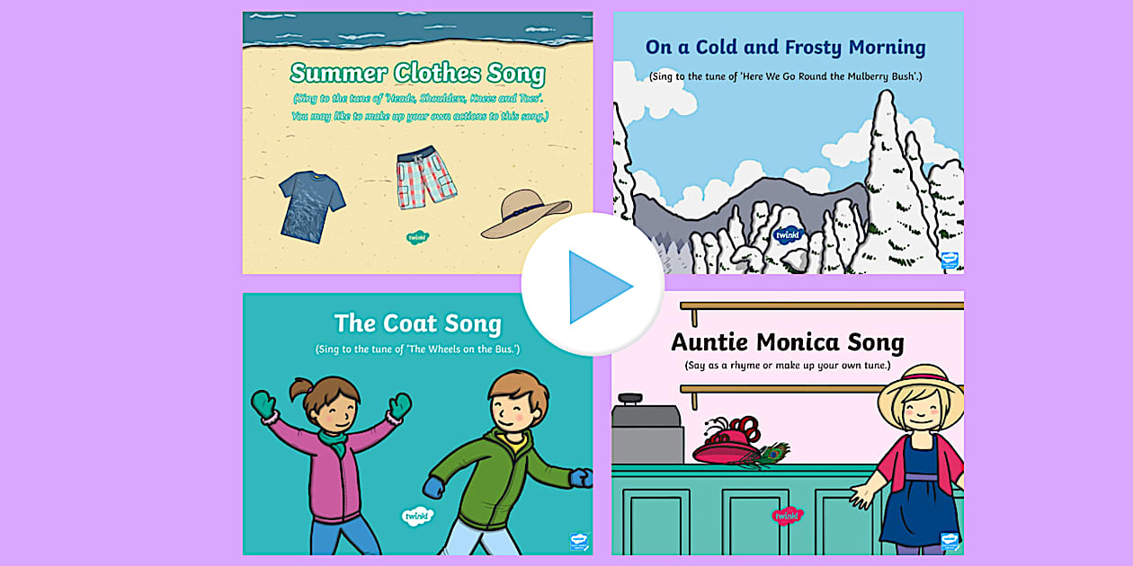 Clothes Songs and Rhymes PowerPoints Pack (teacher made)