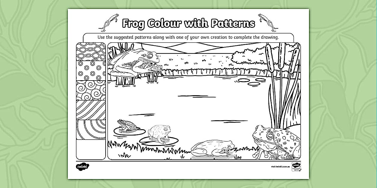 Frog Colour with Patterns Activity - Twinkl