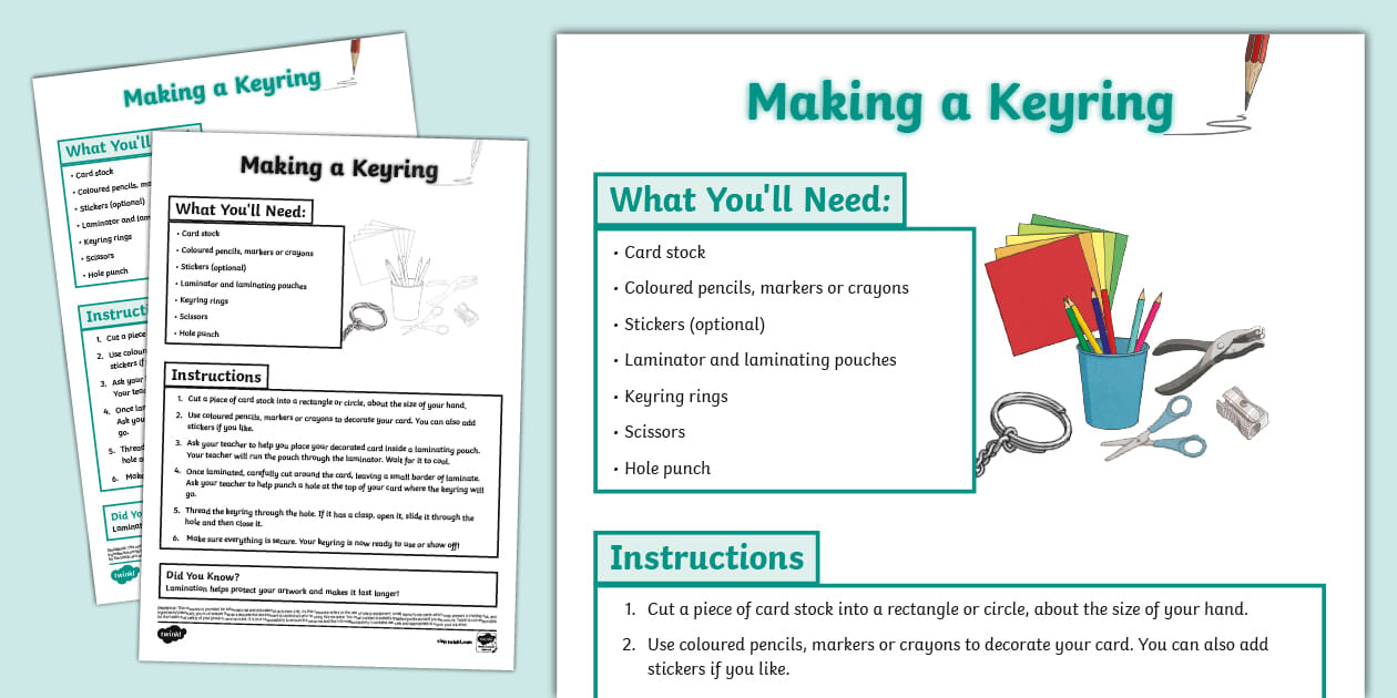 Making a Keyring Craft (teacher made) - Twinkl