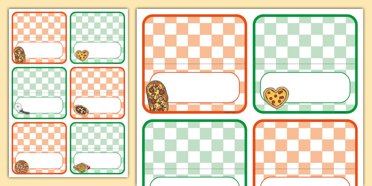 Pizza Party Labels - Twinkl Food Labels