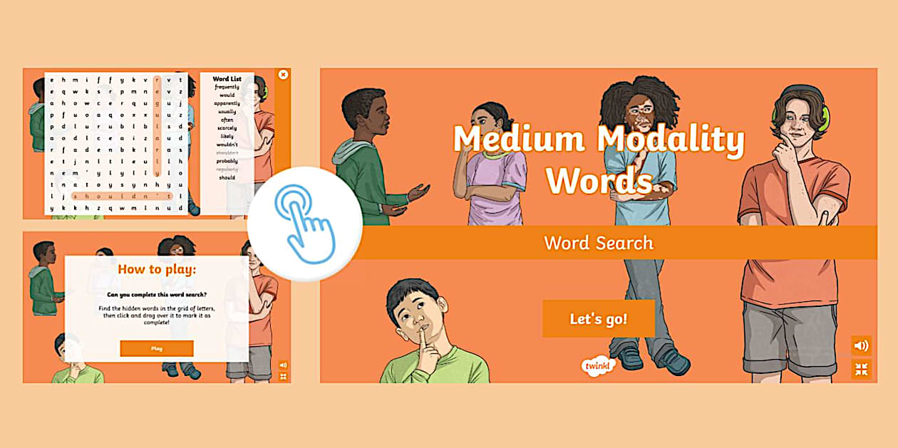 Medium Modality Words Word Search (teacher made) - Twinkl