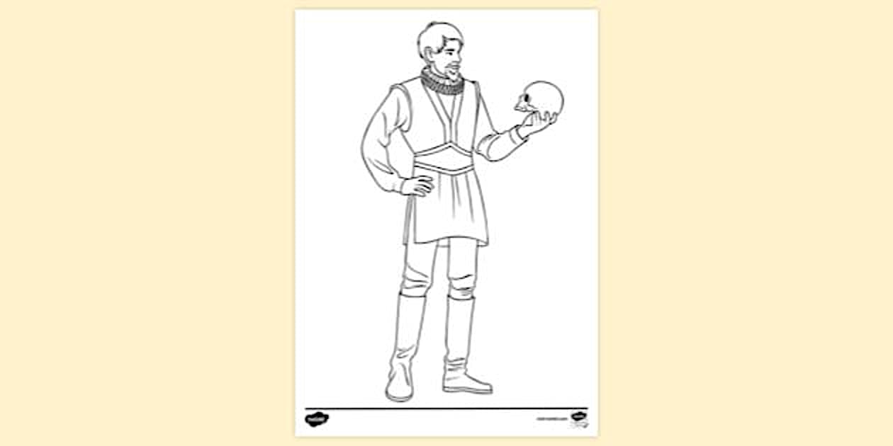 Prince Hamlet Colouring Sheet | Colouring Sheets - Twinkl