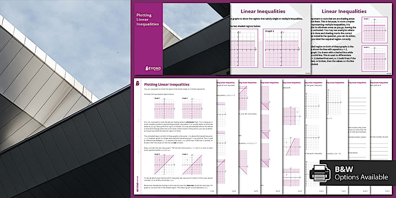 👉 Plotting Linear Inequalities Walkthrough Worksheet | Beyond