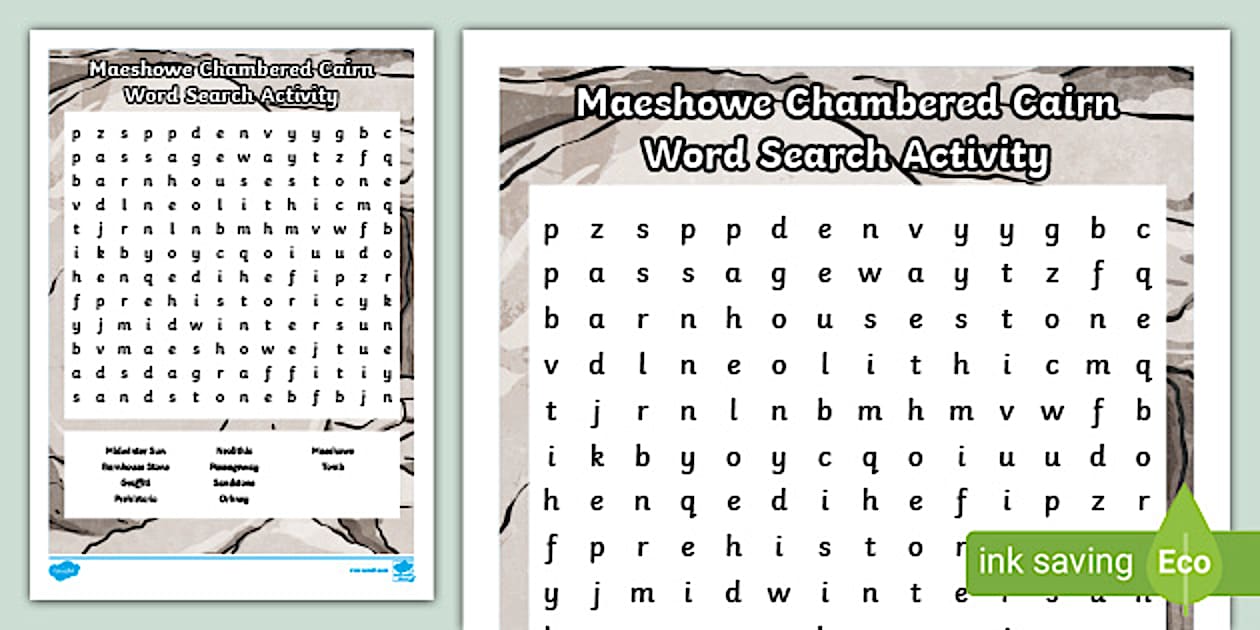 Maeshowe Chambered Cairn Word Search Activity (Teacher-Made)