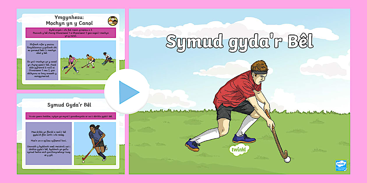 Cyflwyniad Pŵerbwynt CC3: Gwers 2 – Symud Gyda'r Bêl