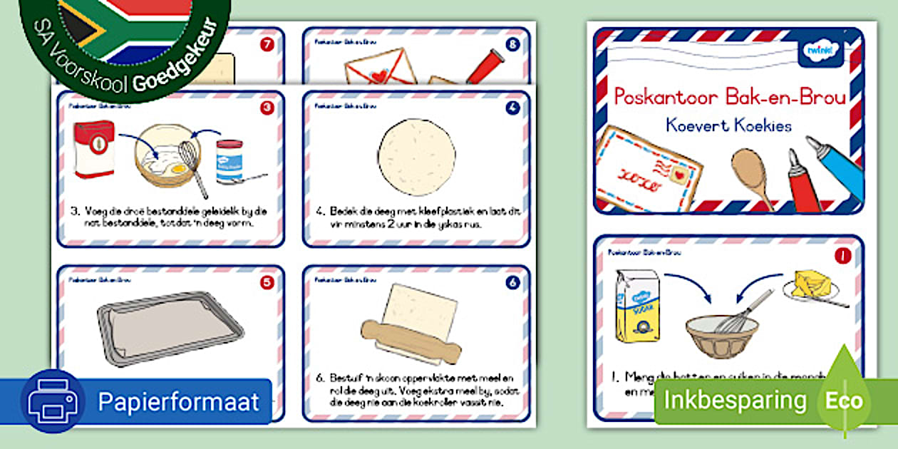 Poskantoor: Koeverte Reseptekaarte - Twinkl