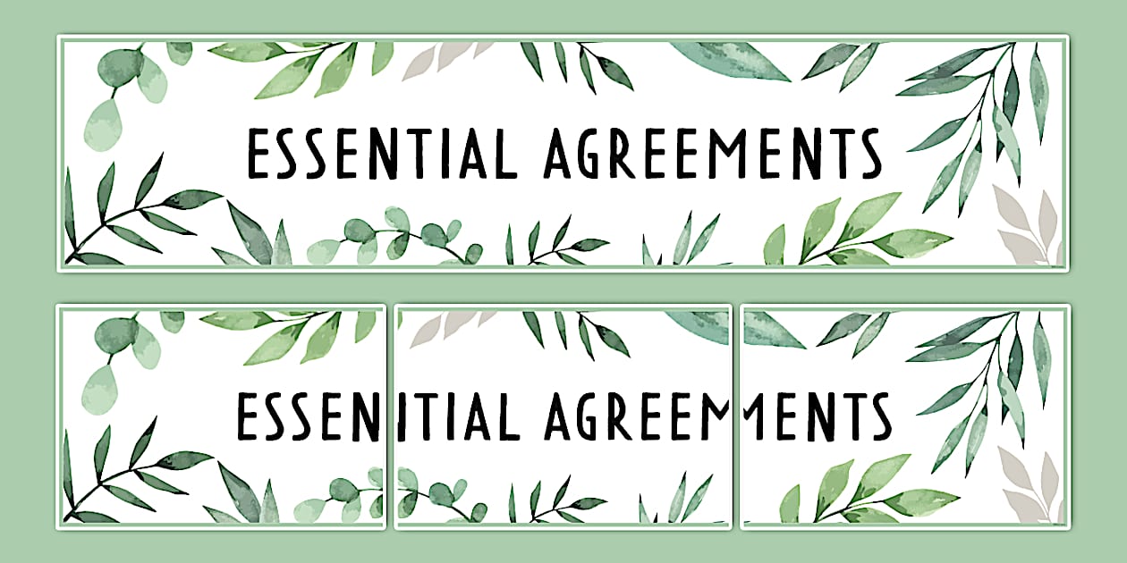 Muted Botanical Themed Essential Agreements Display Banner