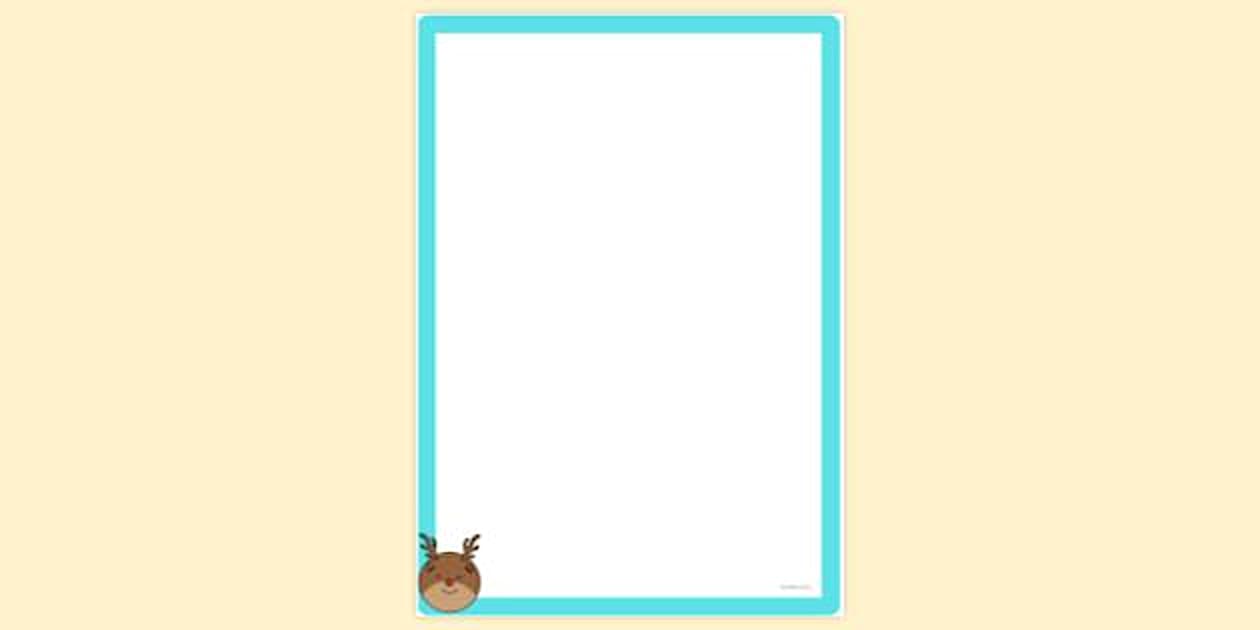Simple Blank Reindeer Head Page Border | Page Borders