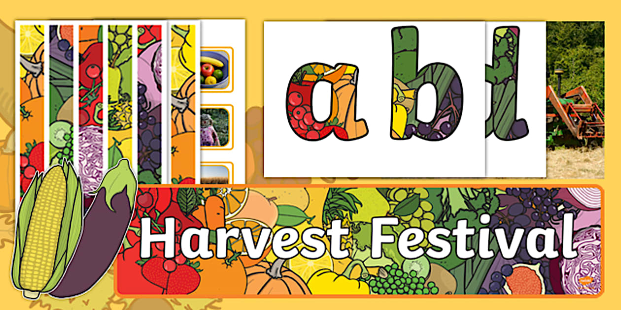Colourful Harvest Festival Display Pack (teacher made)