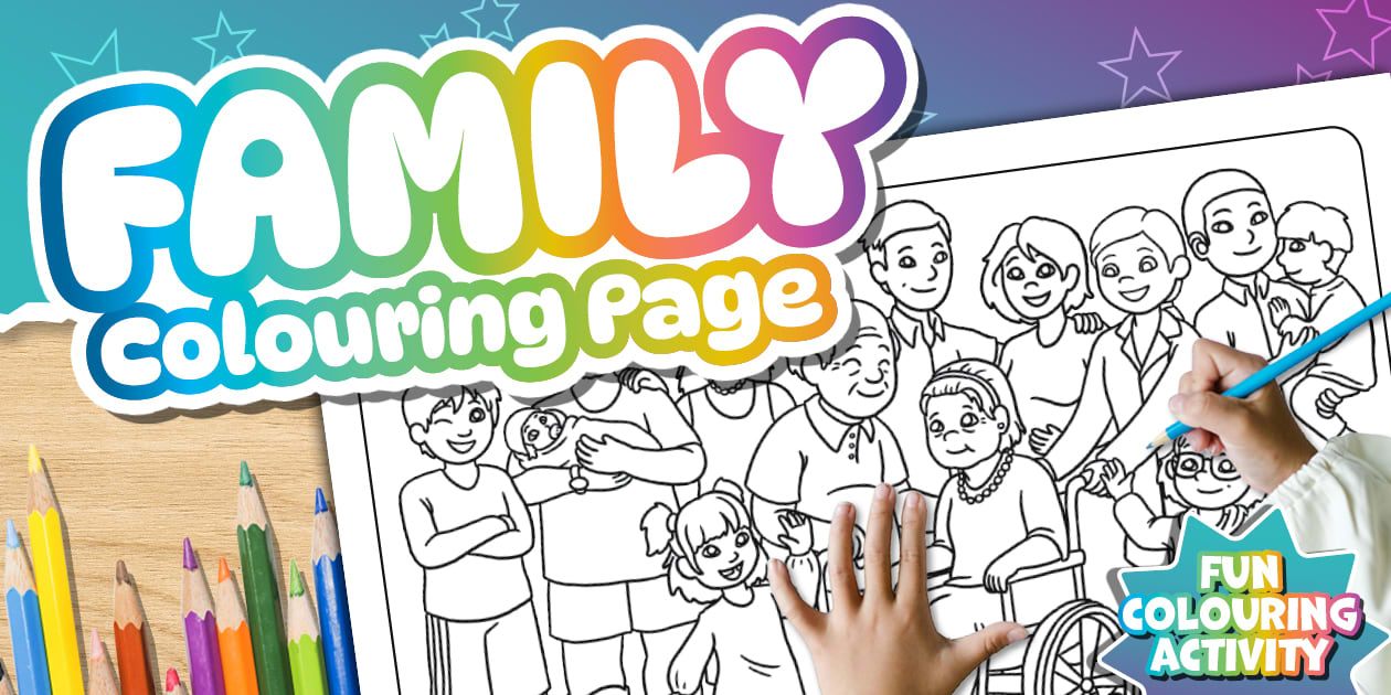 Free Printable Family Colouring Page