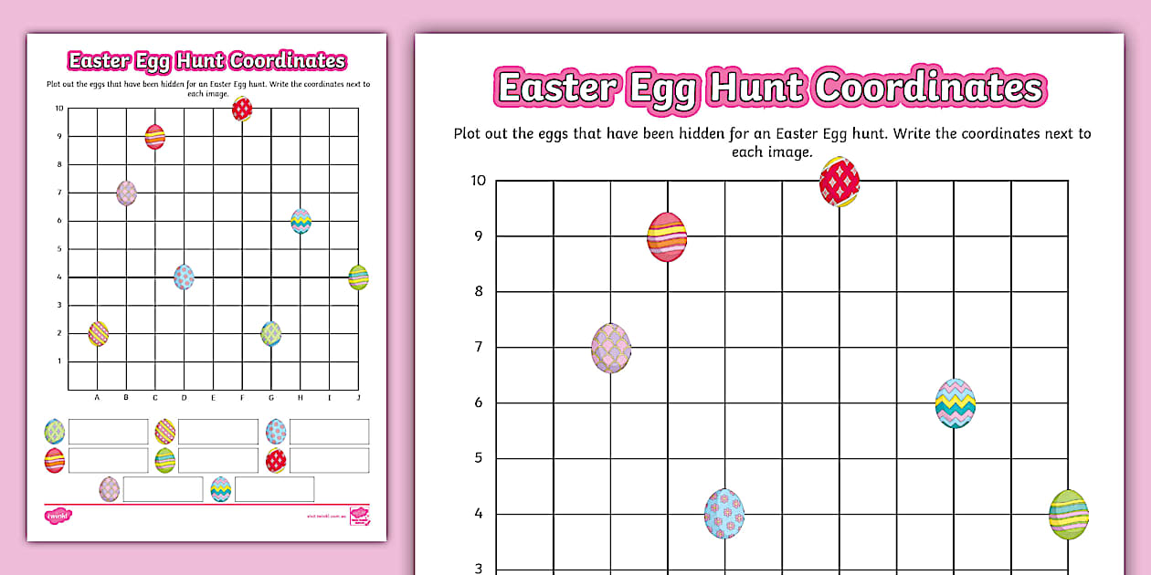 Easter Egg Hunt Coordinates (teacher made) - Twinkl