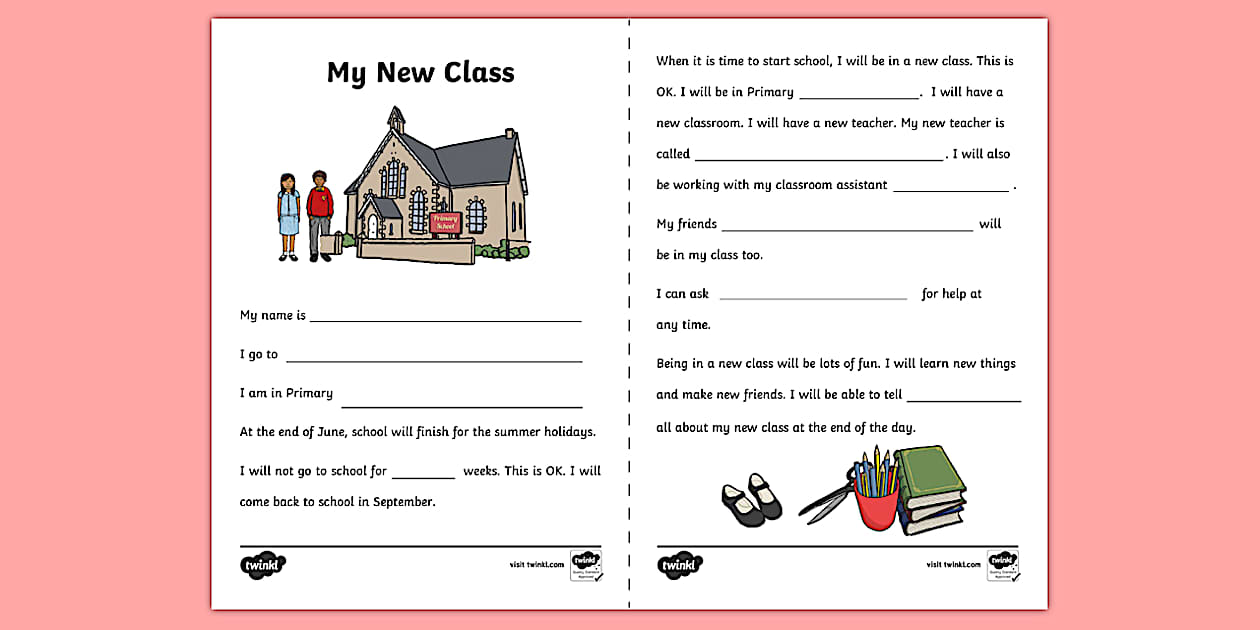 New Class Editable Social Story Worksheet (teacher made)
