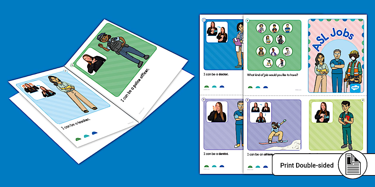 ASL Jobs Emergent Reader (teacher made) - Twinkl