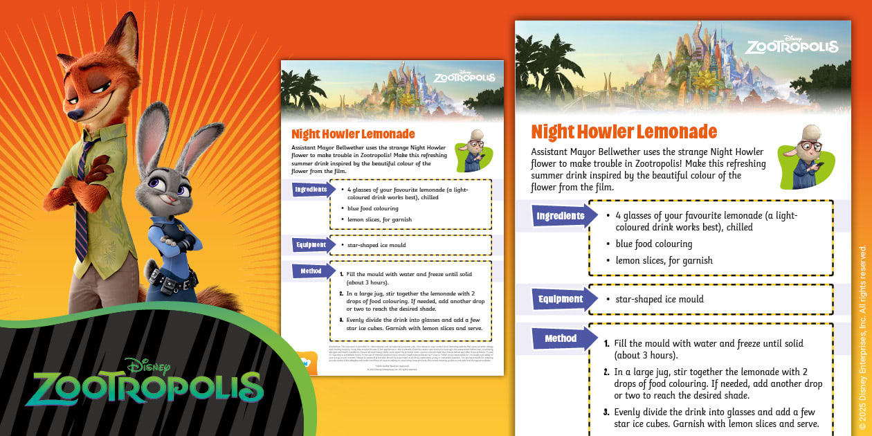 Zootropolis: Night Howler Lemonade Recipe