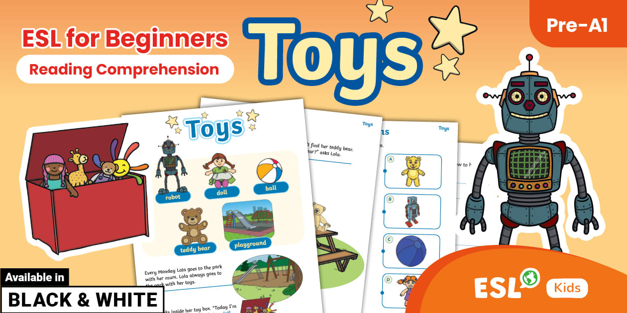 ESL for Beginners - Reading Comprehension: Toys {Kids}