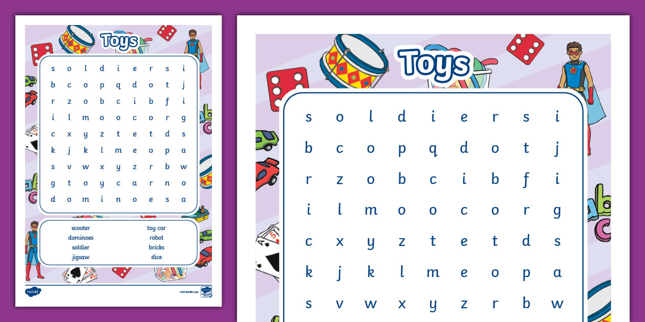 Toy Word Search (teacher made) - Twinkl